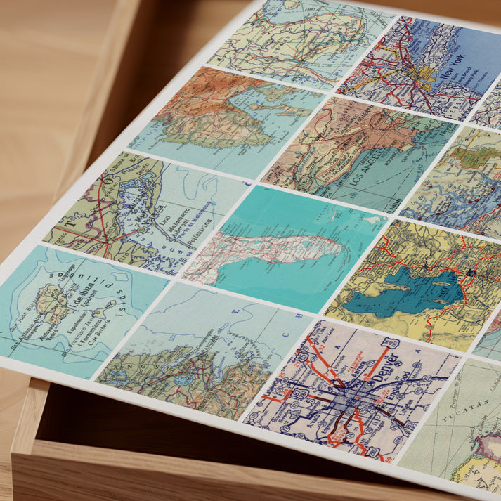 Personalised Travel Map Print (Square Modern) - Magic Posters