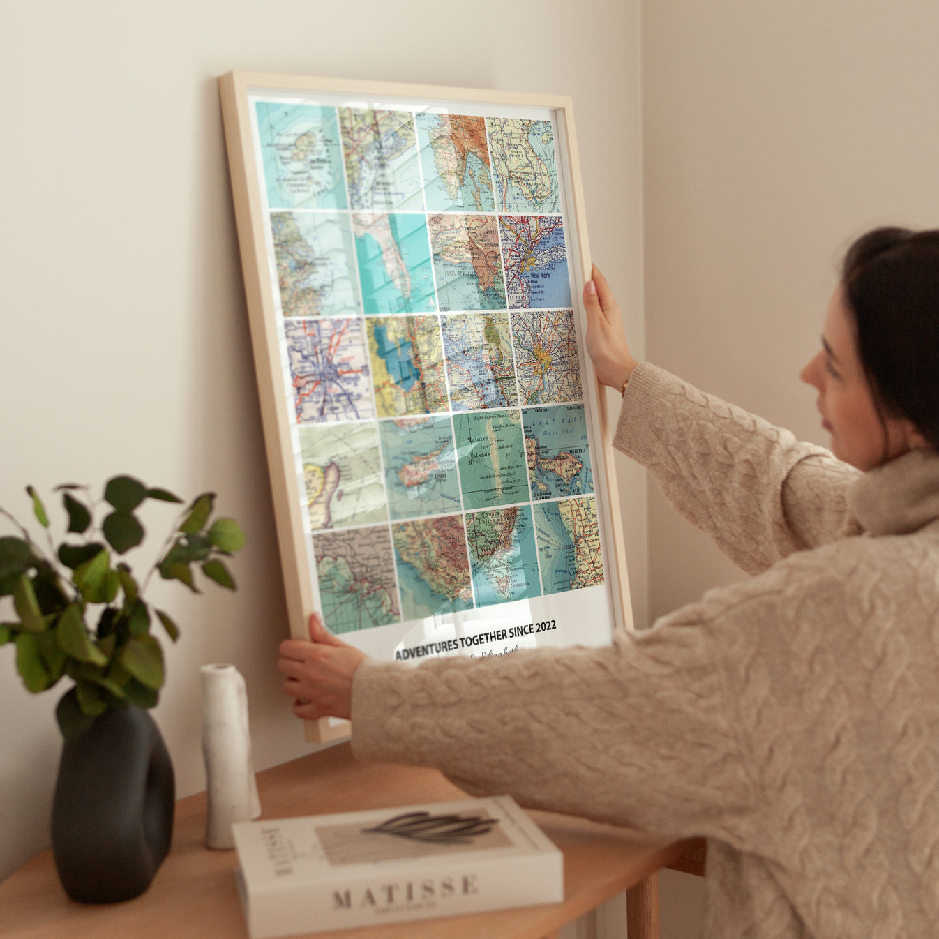 Personalised Travel Map Print (Square Modern) - Magic Posters