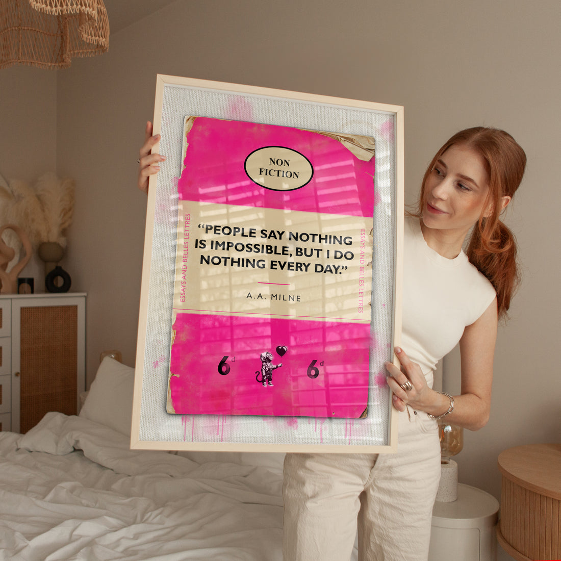 Personalised Book Cover Art Print (Pink) - Magic Posters