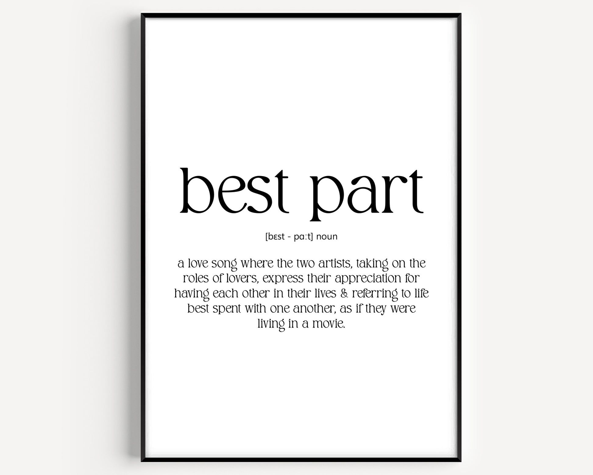 Best Part Definition Print - Magic Posters