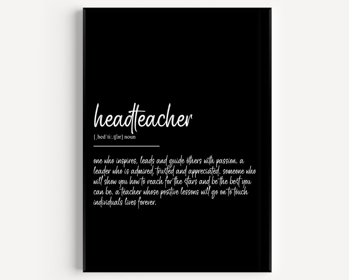Headteacher Definition Print - Magic Posters