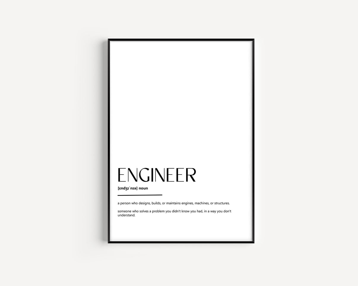 Engineer Definition Print - Magic Posters