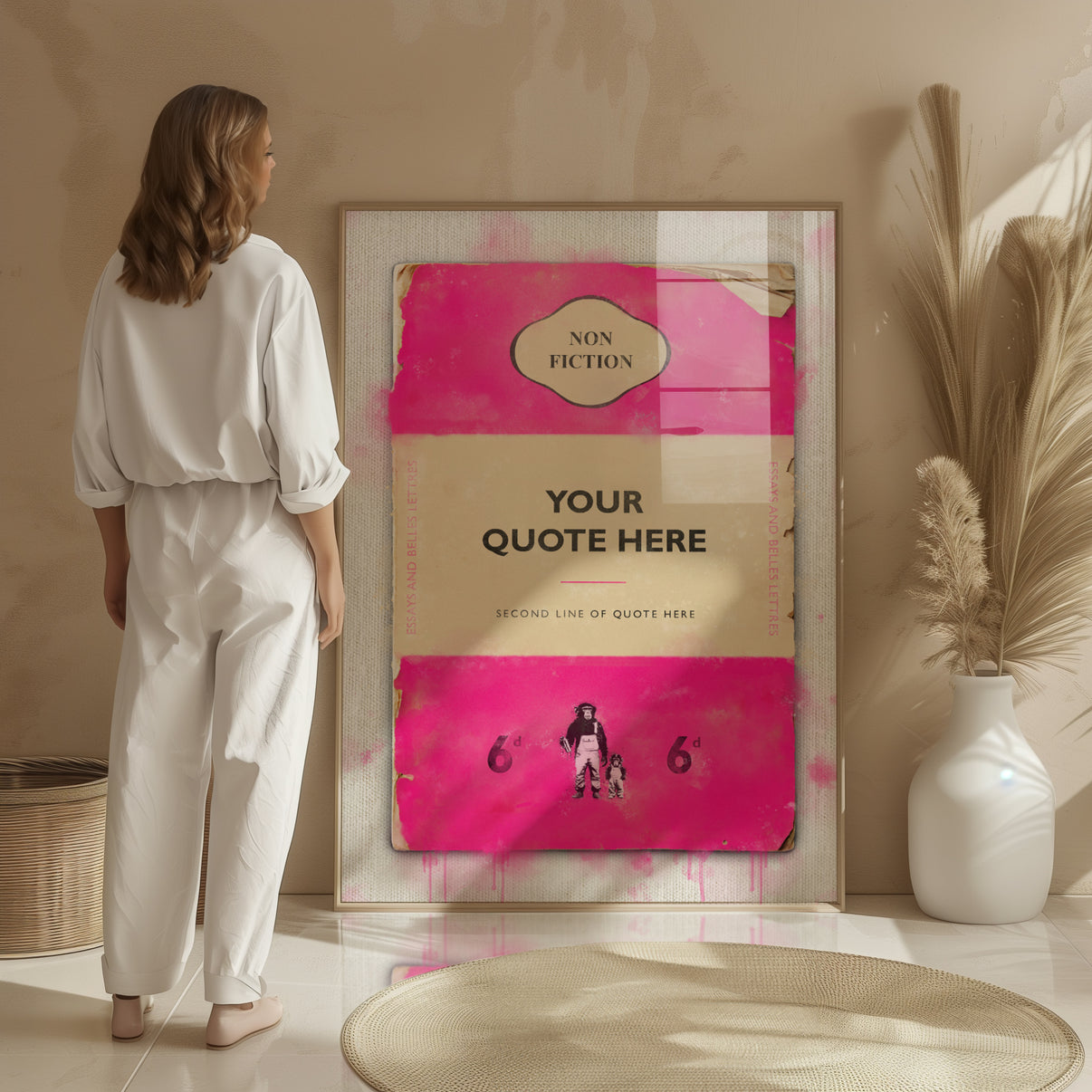 Personalised Book Cover Art Print (Pink) - Magic Posters
