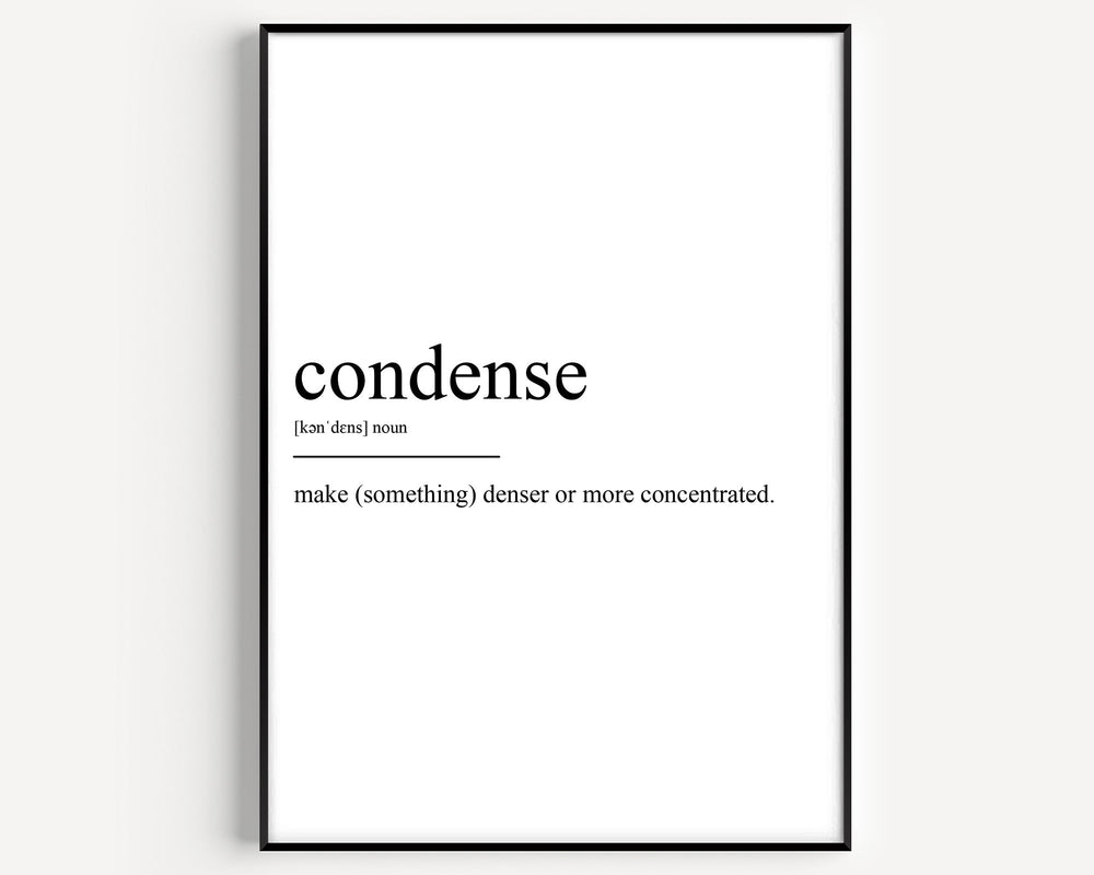 Condense Definition Print - Magic Posters