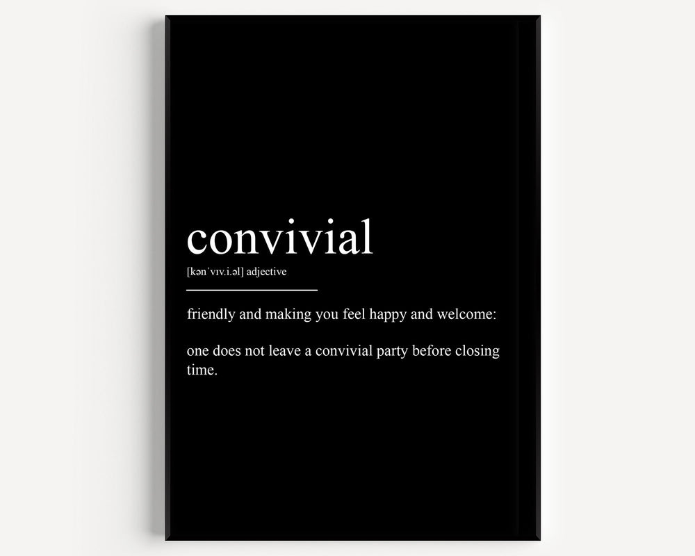 Convivial Definition Print - Magic Posters