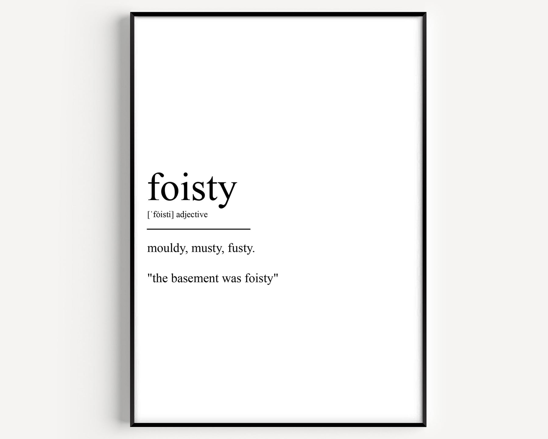 Foisty Definition Print - Magic Posters