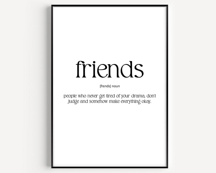 Friends Definition Print Magic Posters