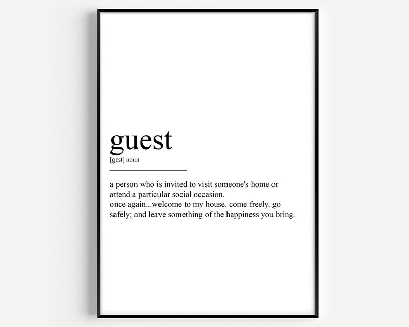 Guest Definition Print - Magic Posters