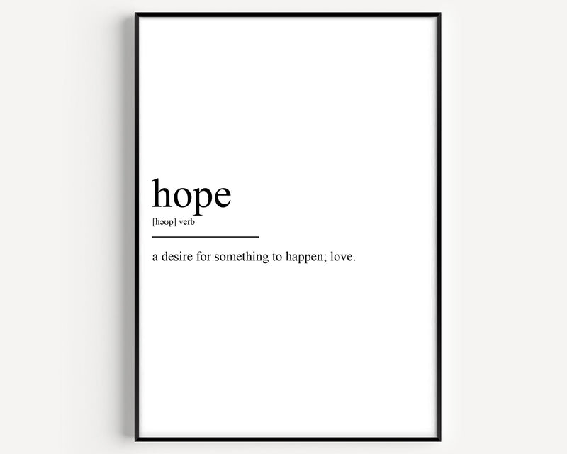 Hope Definition Print - Magic Posters