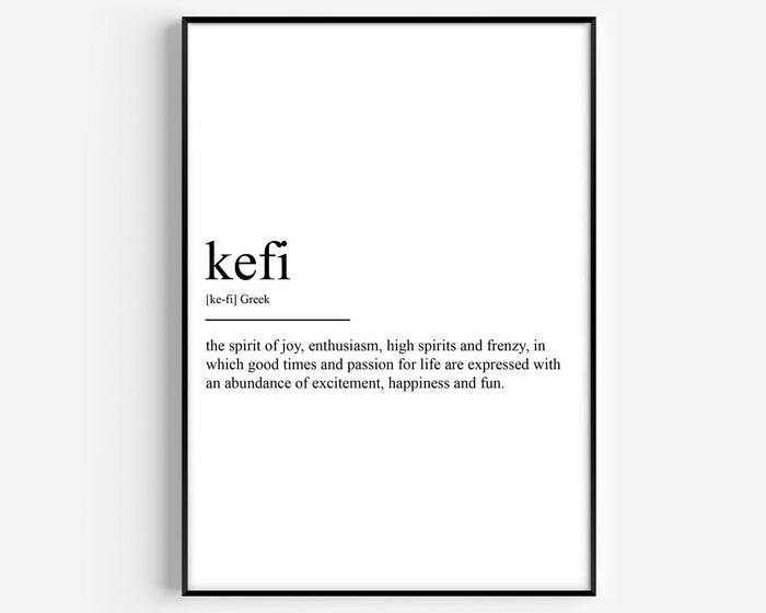 Kefi Definition Print - Magic Posters
