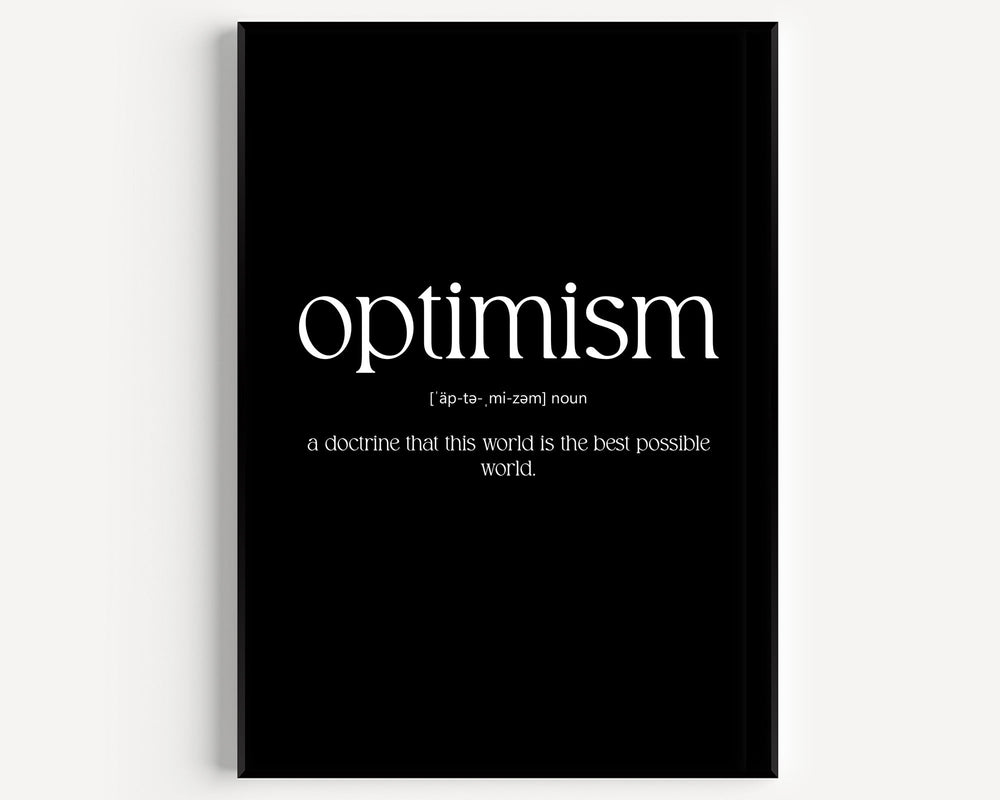 Optimism Definition Print - Magic Posters