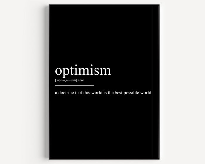Optimism Definition Print - Magic Posters