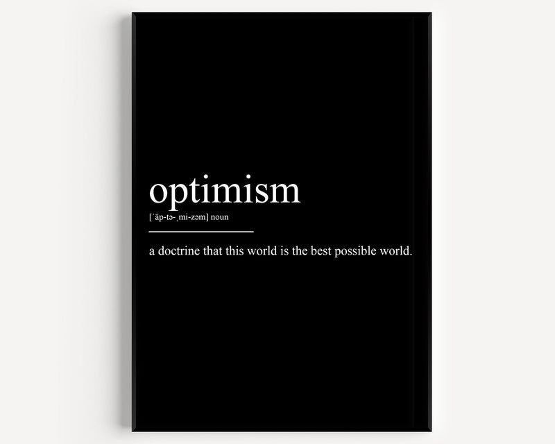 Optimism Definition Print - Magic Posters