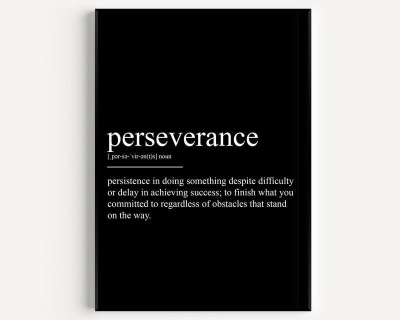 Perseverance Definition Print - Magic Posters