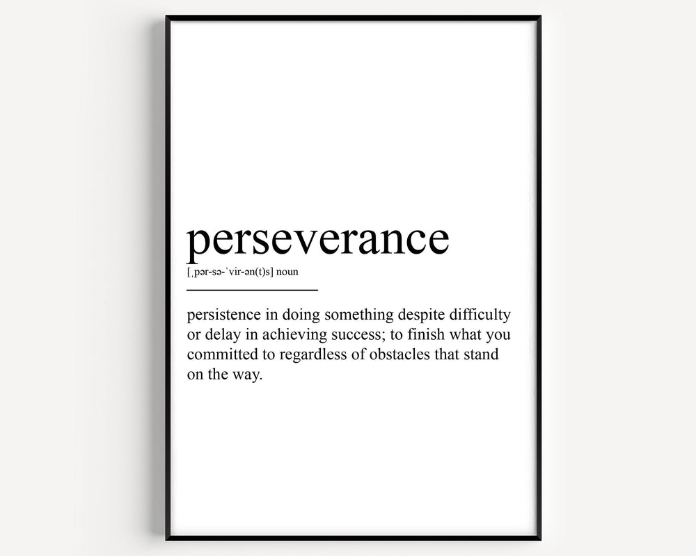 Perseverance Definition Print - Magic Posters