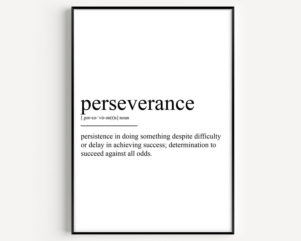 Perseverance Definition Print V2 - Magic Posters