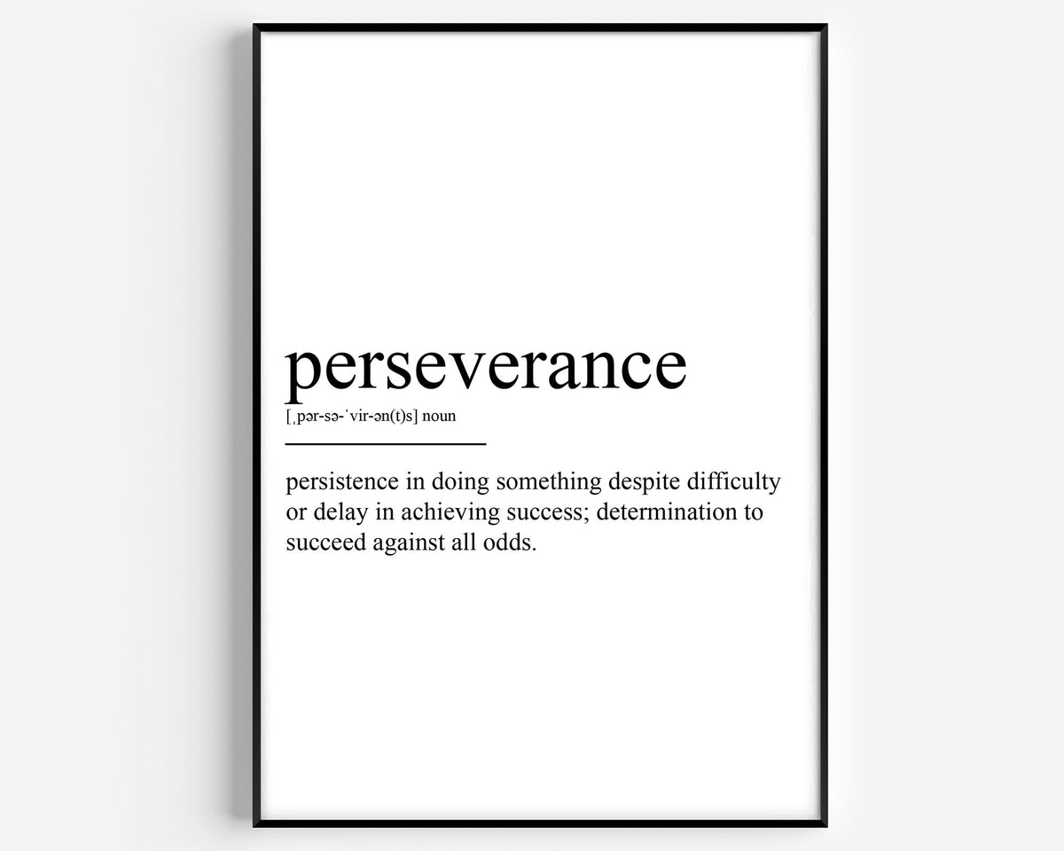 Perseverance Definition Print V2 - Magic Posters