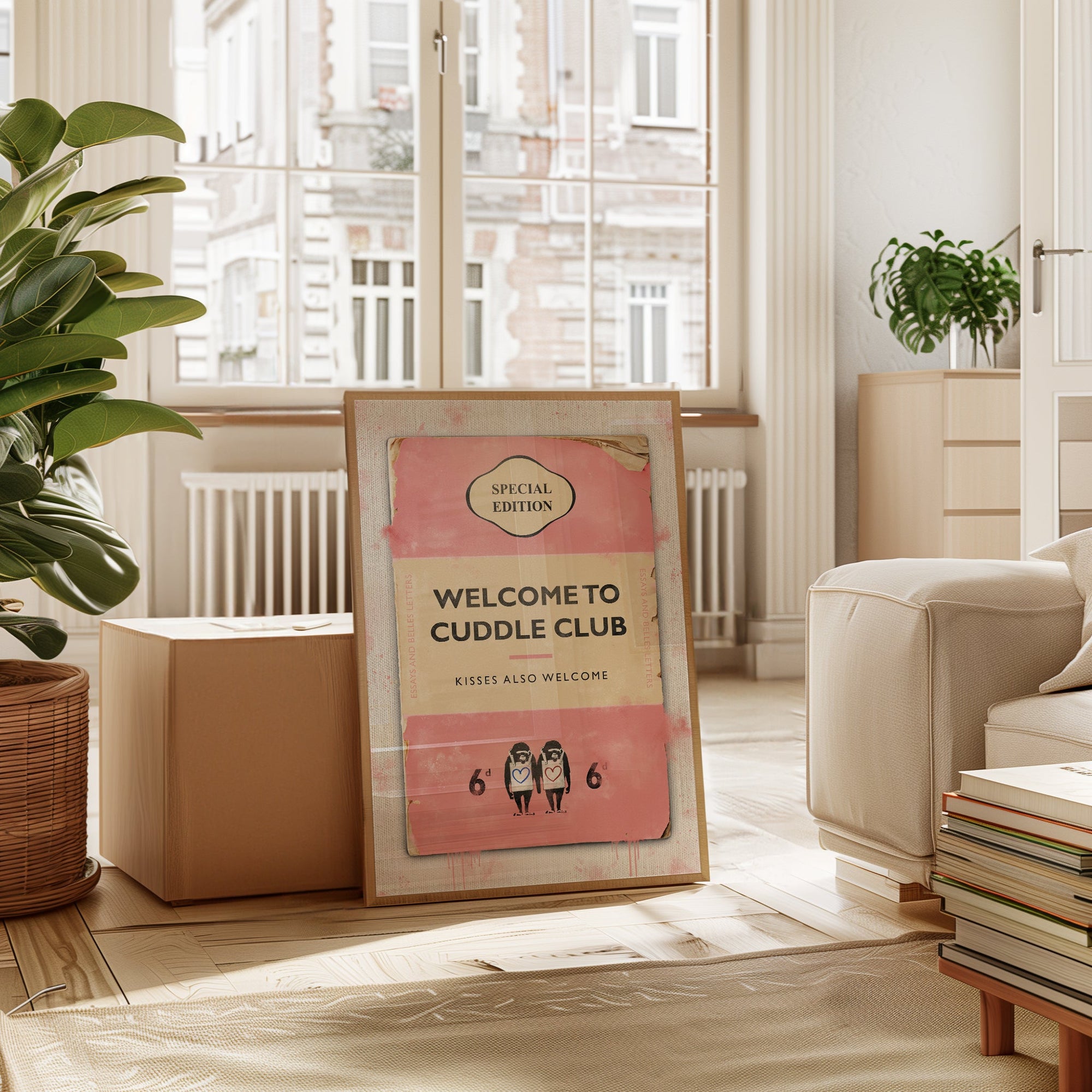 Personalised Book Cover Art Print (Blush Pink) - Magic Posters