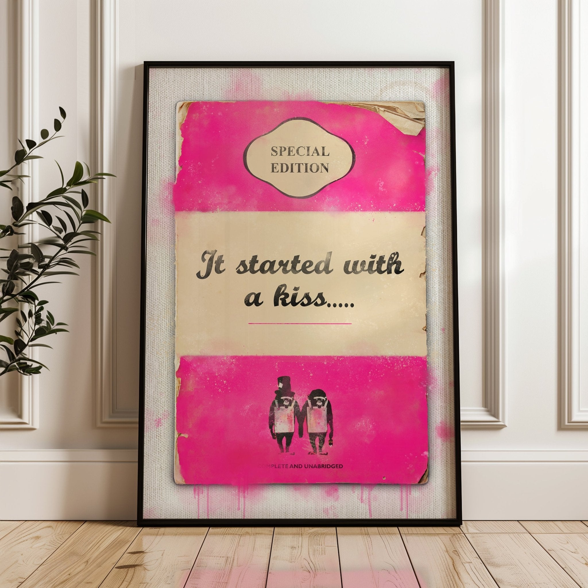 Personalised It Started With A Kiss Book Cover Art Print - Magic Posters