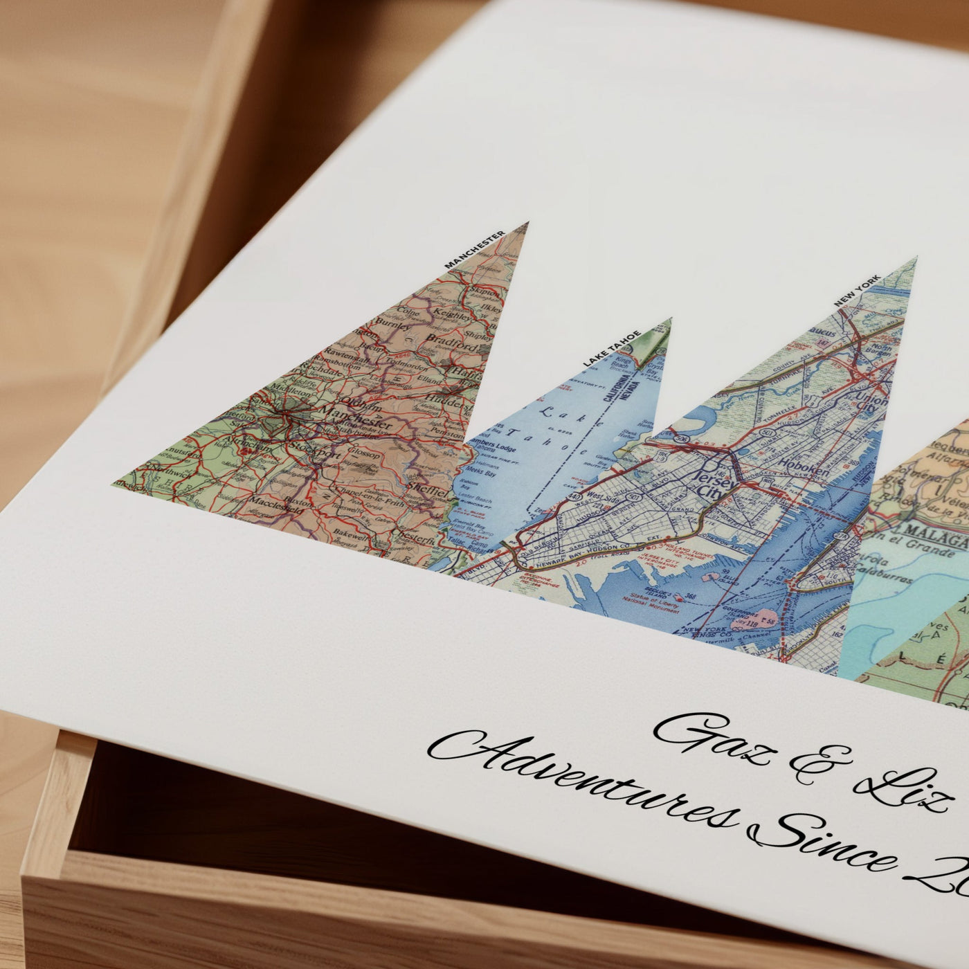 Personalised Travel Map Mountain Print – Magic Posters