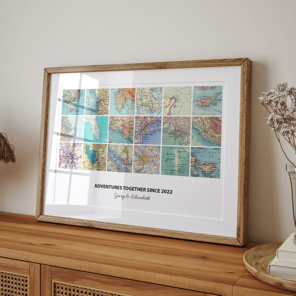 Personalised Travel Map Print (Landscape Square Modern) - Magic Posters