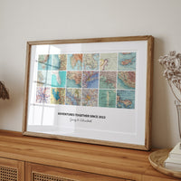 Personalised Travel Map Print (Landscape Square Modern) - Magic Posters