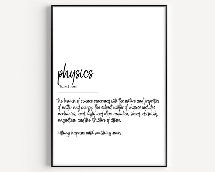 Physics Definition Print - Magic Posters