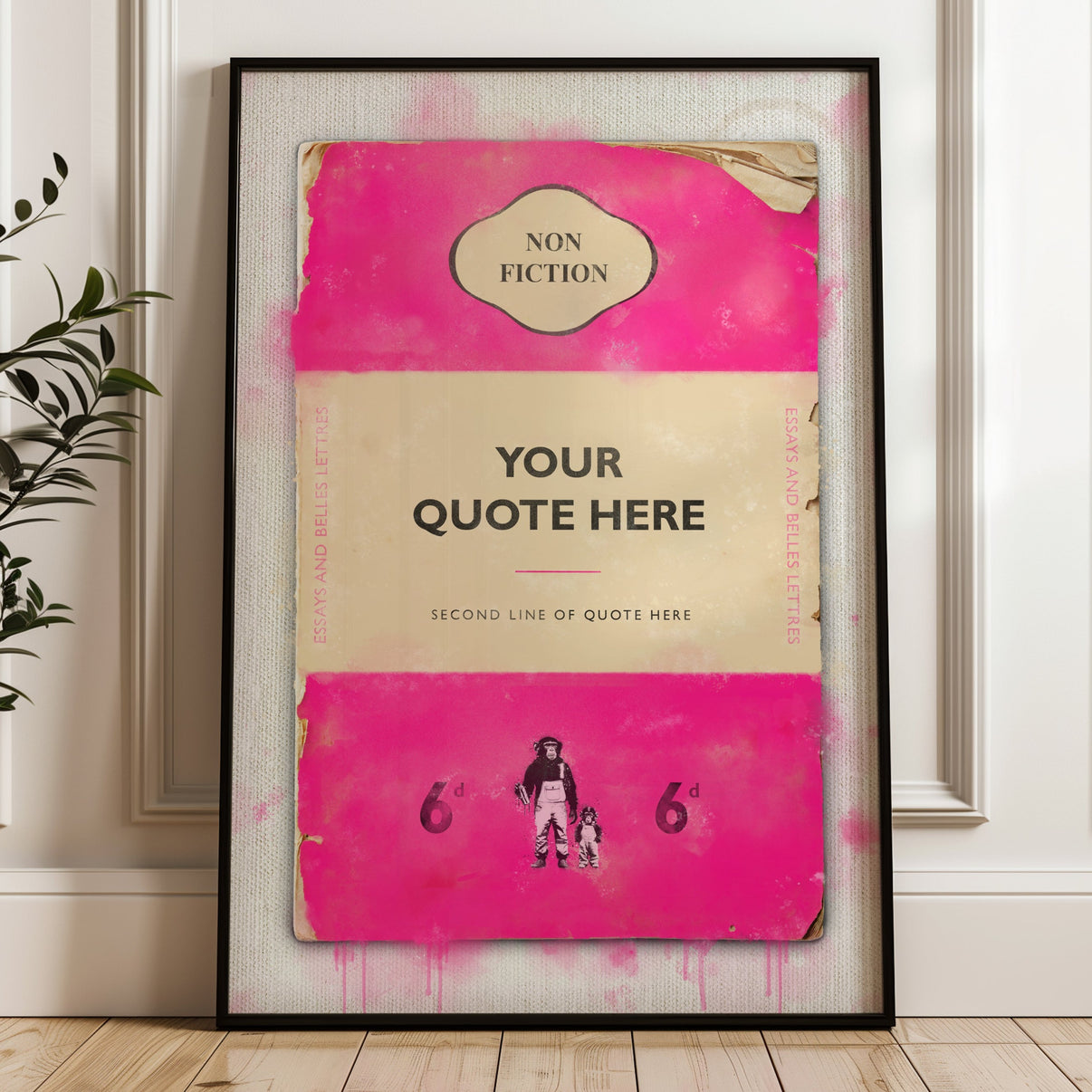 Personalised Book Cover Art Print (Pink) - Magic Posters