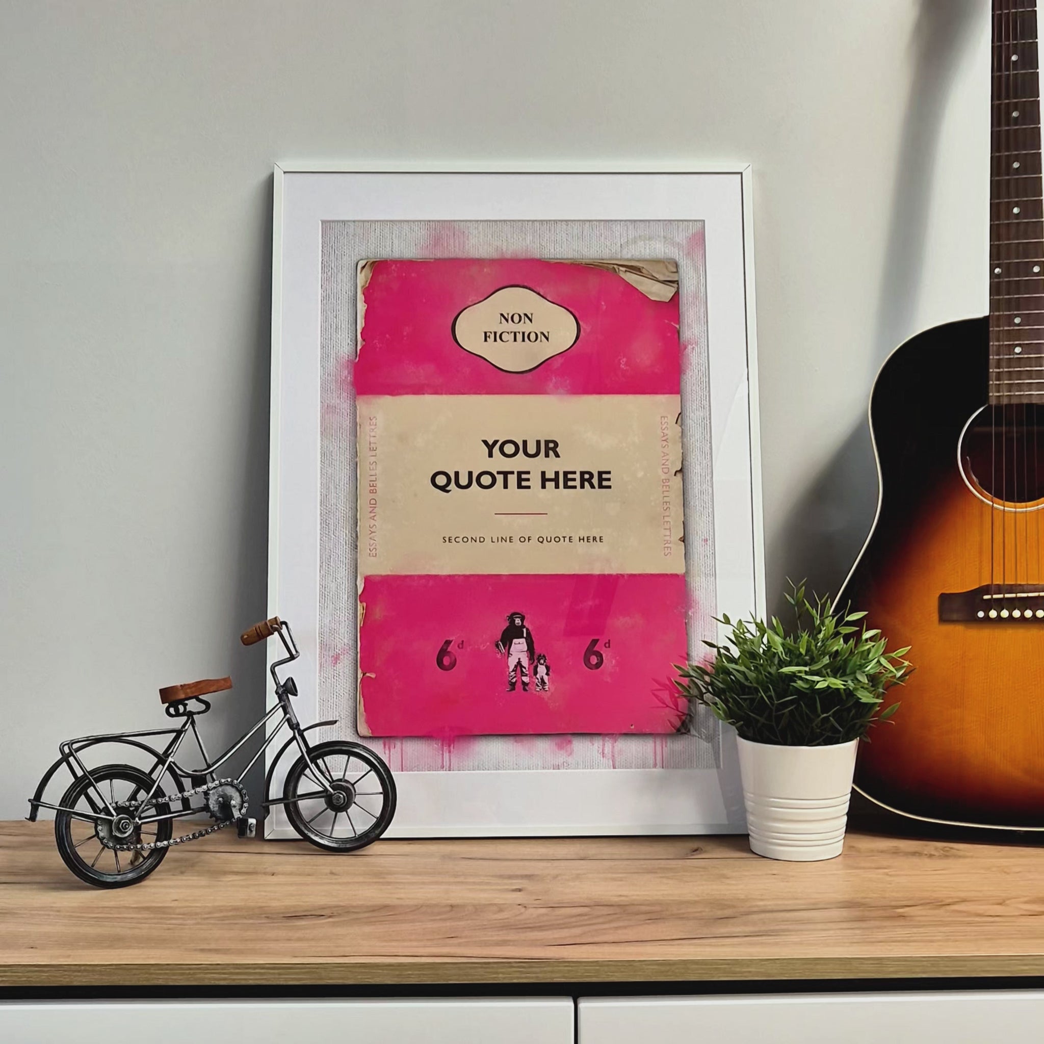 Personalised Book Cover Art Print (Pink) - Magic Posters
