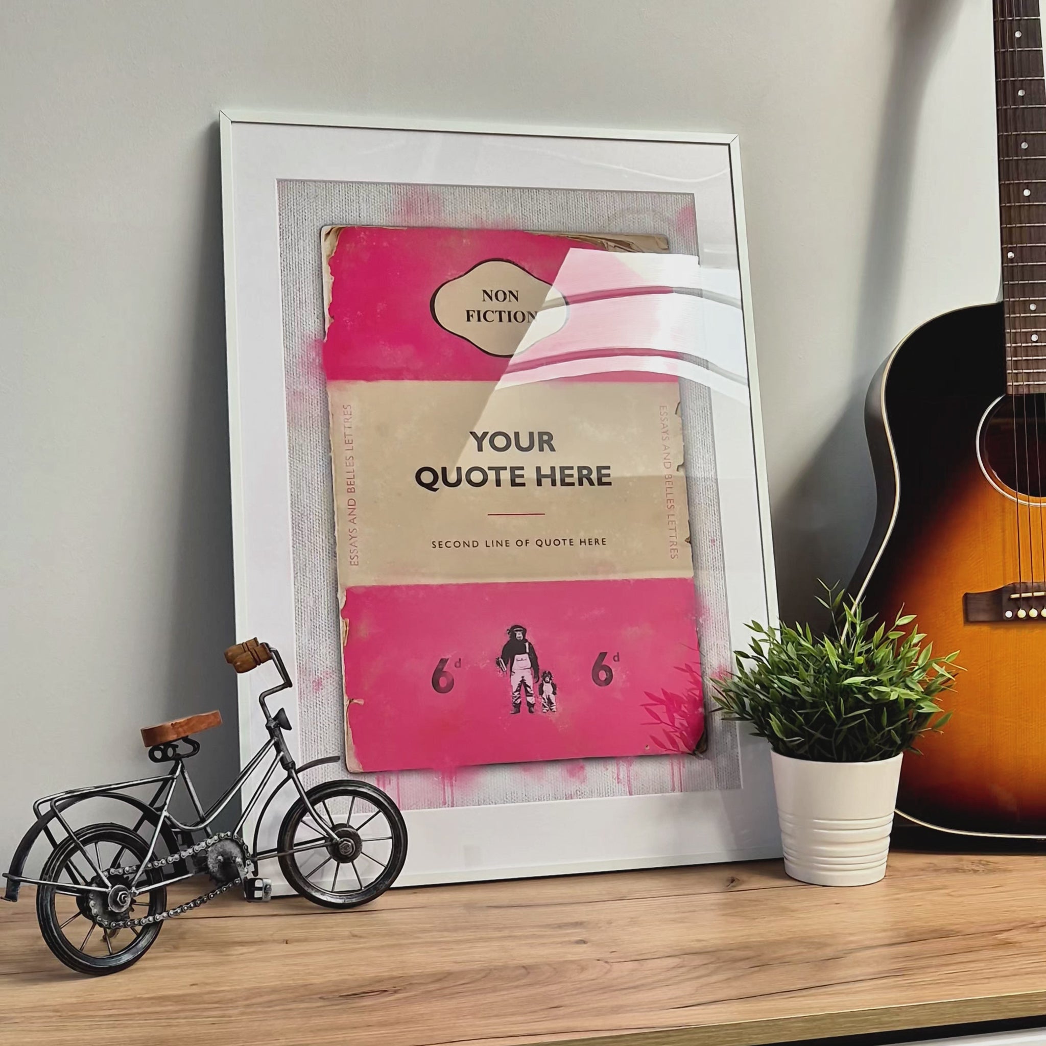 Personalised Book Cover Art Print (Pink) - Magic Posters