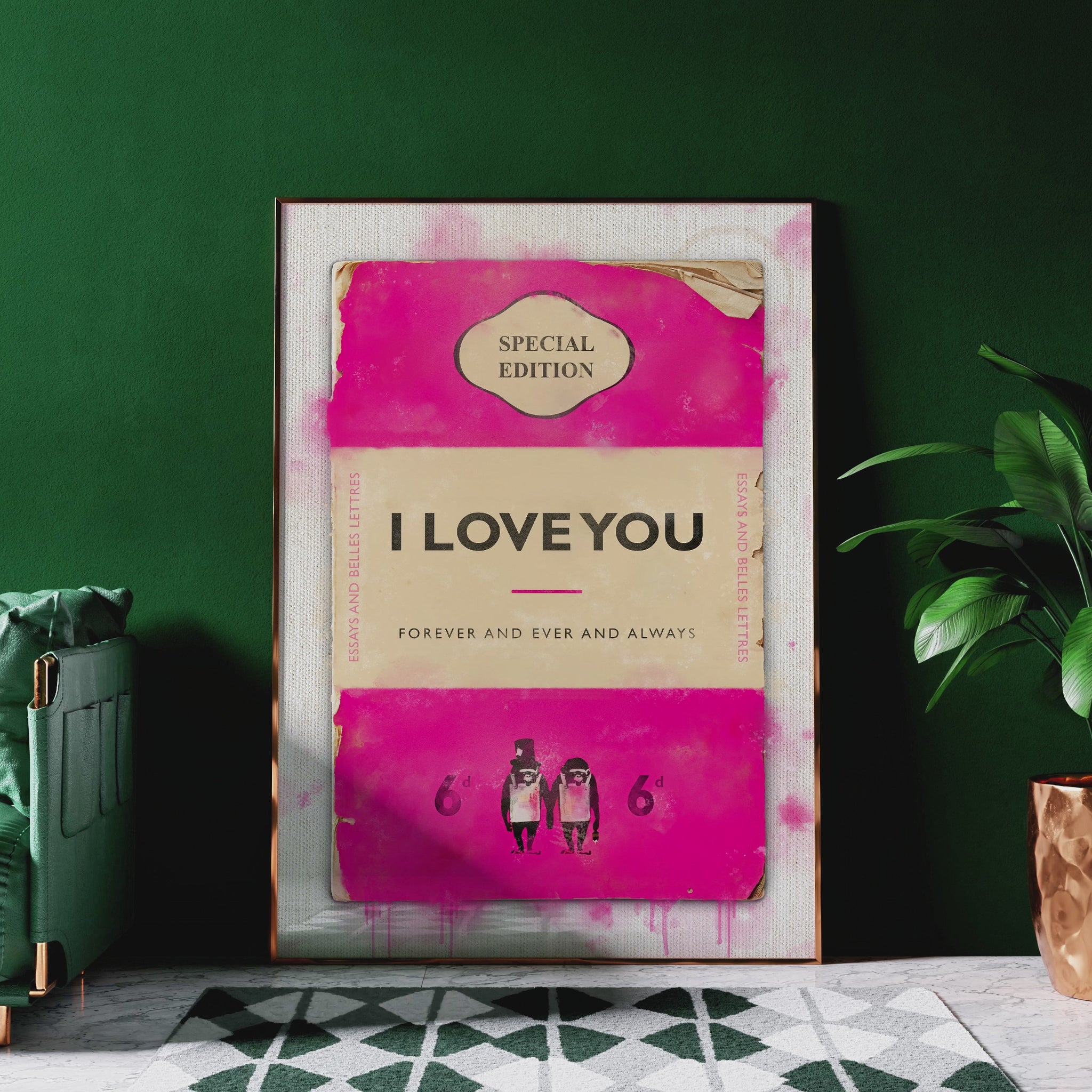 Personalised Book Cover Art Print (Pink) - Magic Posters