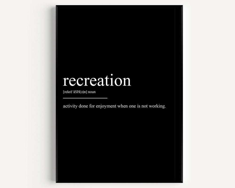 Recreation Definition Print - Magic Posters