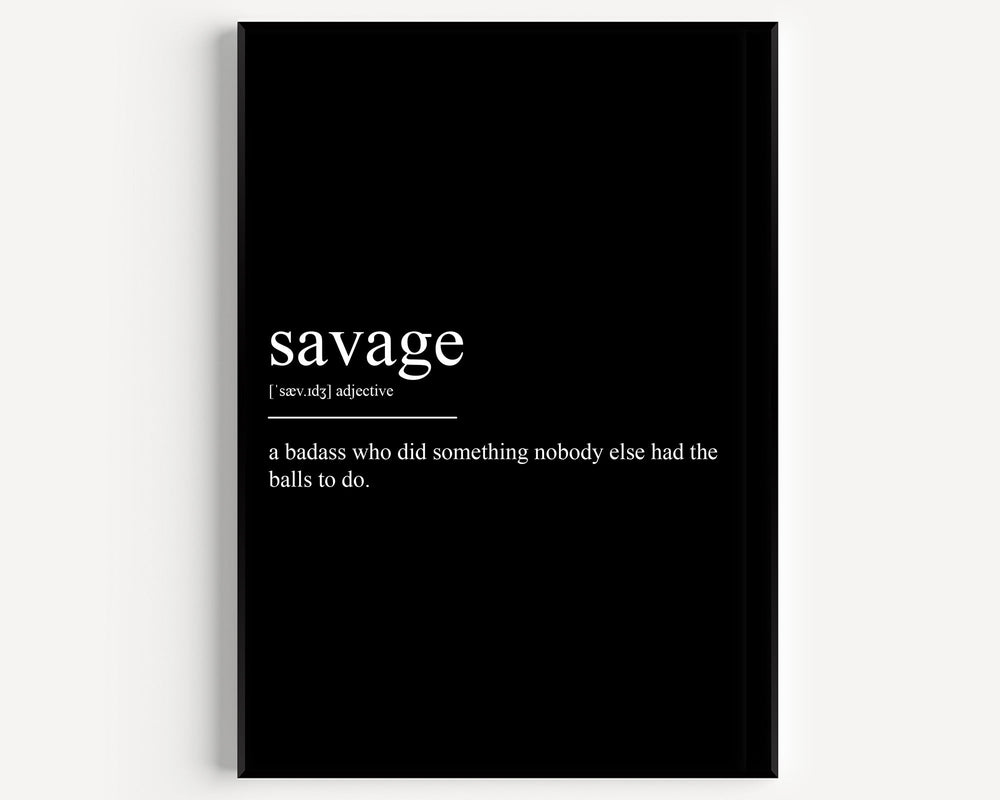 Savage Definition Print - Magic Posters