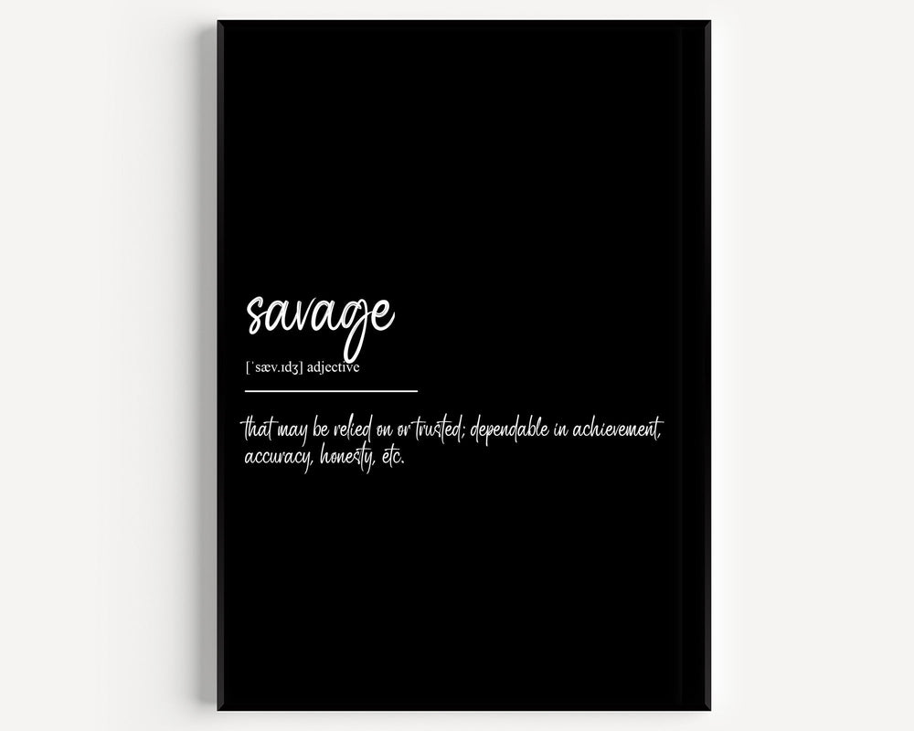Savage Definition Print - Magic Posters