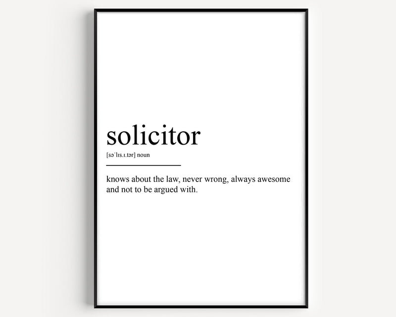 Solicitor Definition Print - Magic Posters