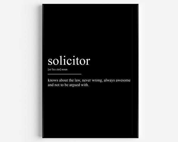 Solicitor Definition Print - Magic Posters