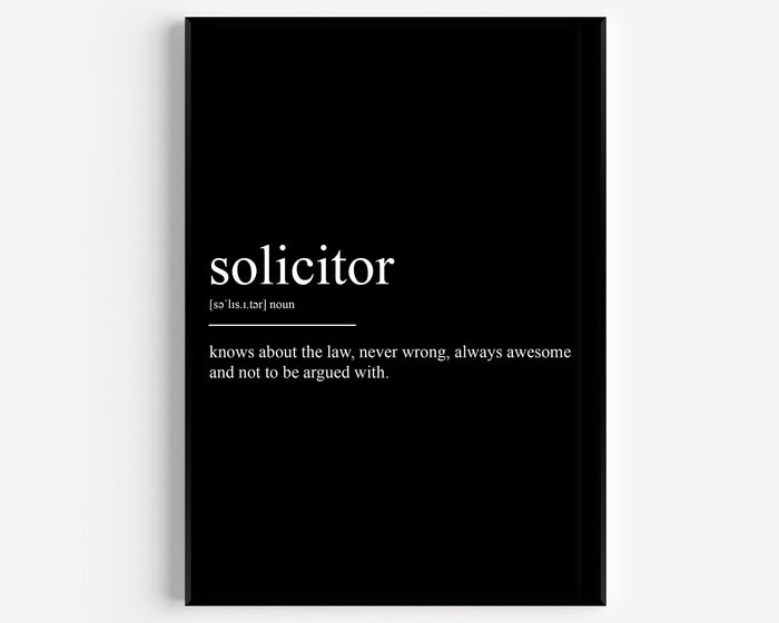 Solicitor Definition Print - Magic Posters