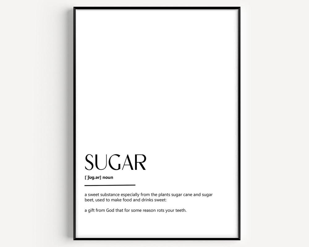 Sugar Definition Print - Magic Posters