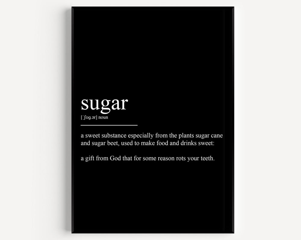 Sugar Definition Print - Magic Posters