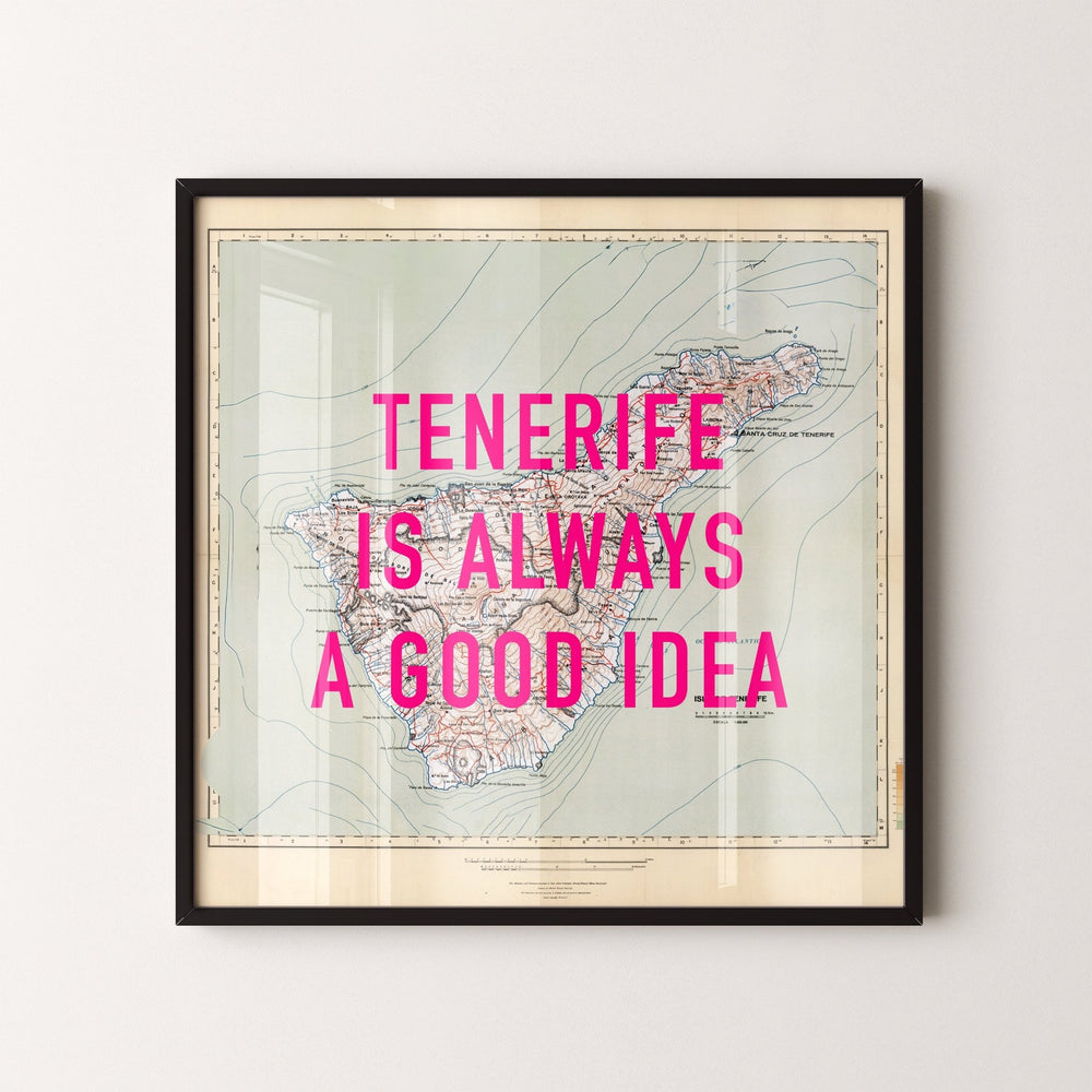 Tenerife Retro Pop Art Map Print - Magic Posters
