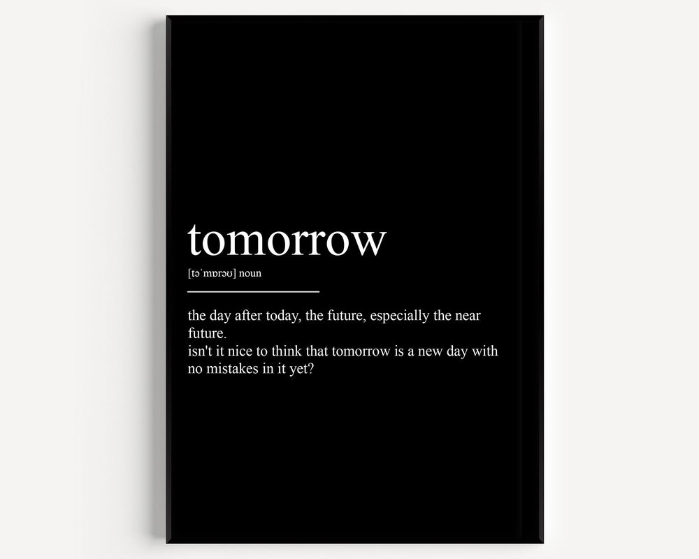 Tomorrow Definition Print - Magic Posters