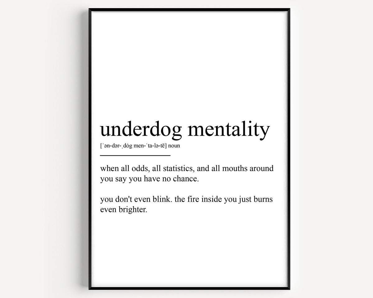 Underdog Mentality Definition Print - Magic Posters