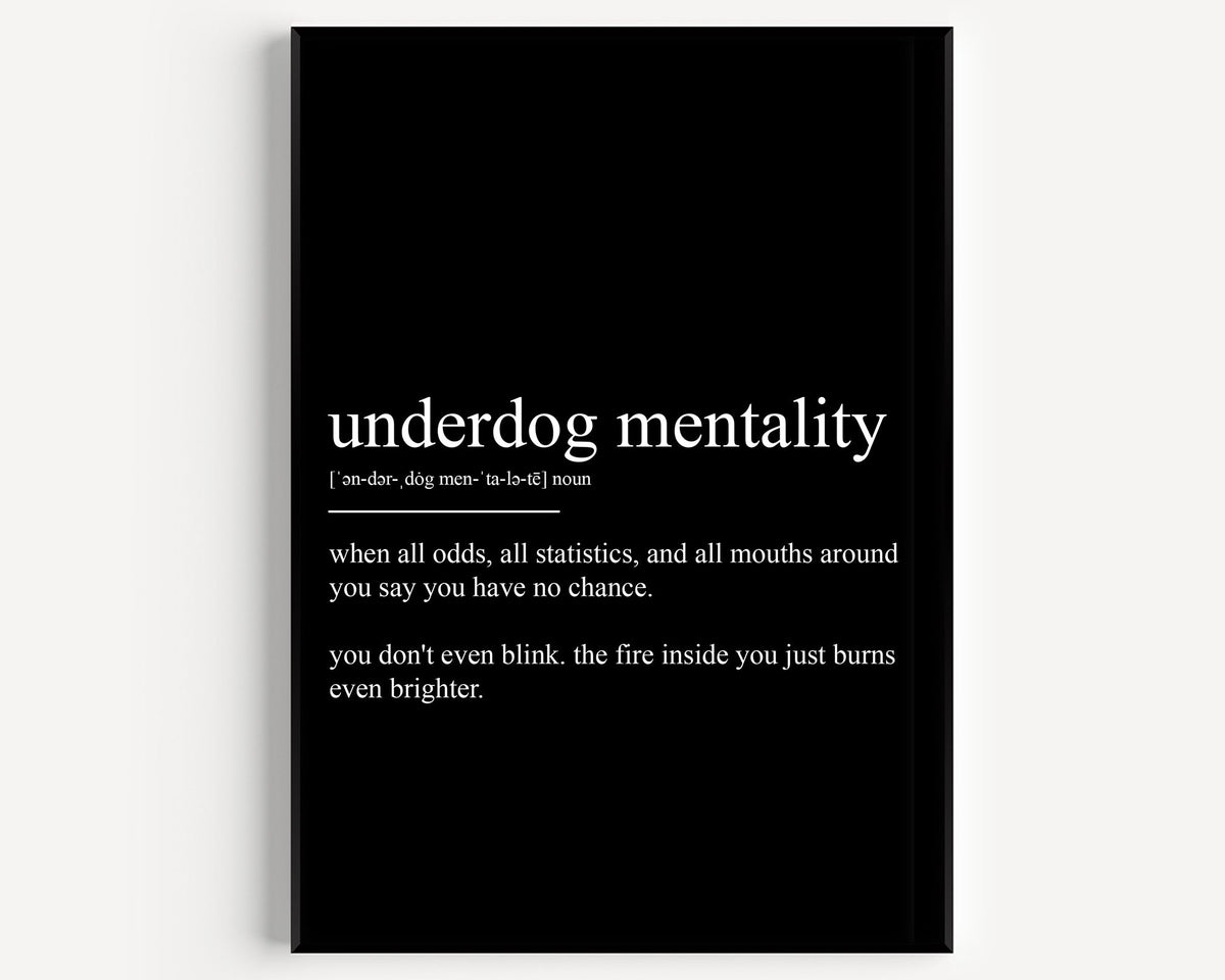 Underdog Mentality Definition Print - Magic Posters