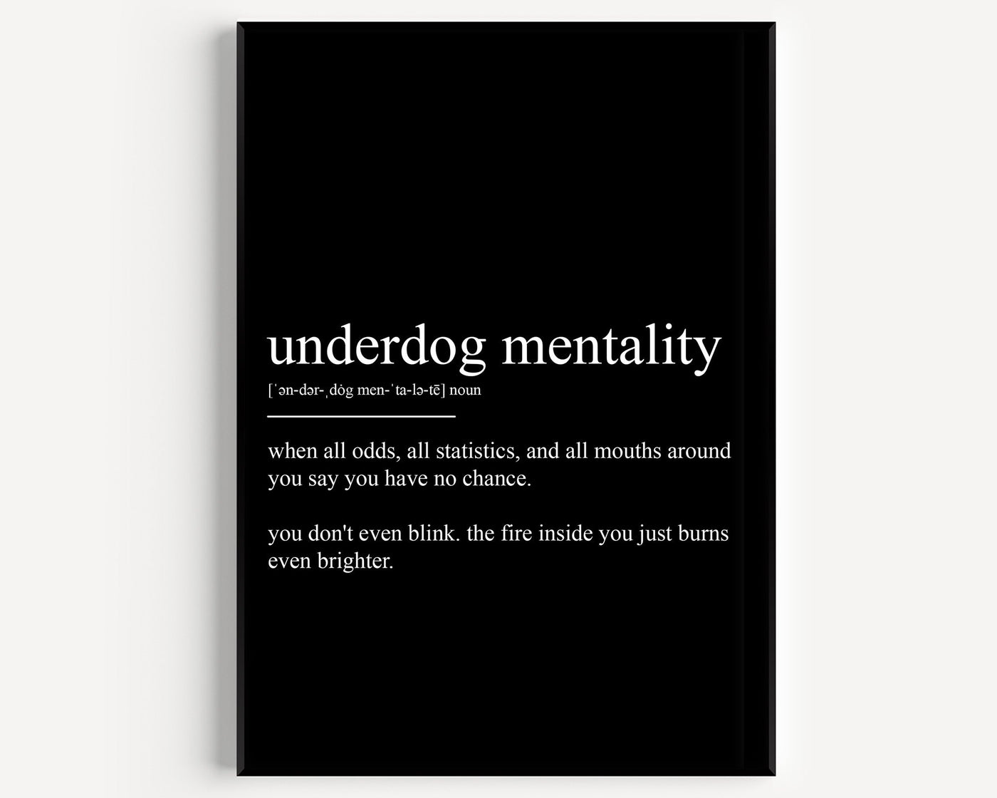 Underdog Mentality Definition Print - Magic Posters