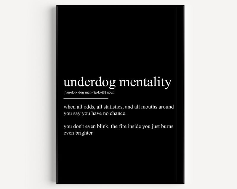 Underdog Mentality Definition Print - Magic Posters