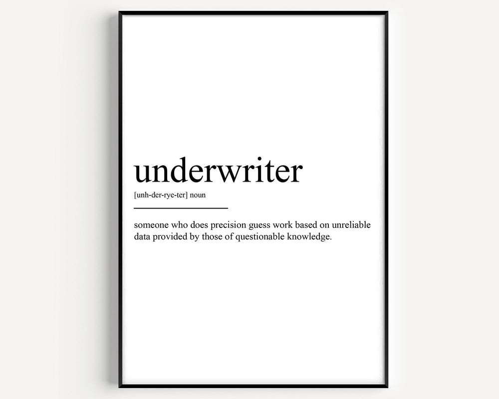 Underwriter Definition Print - Magic Posters