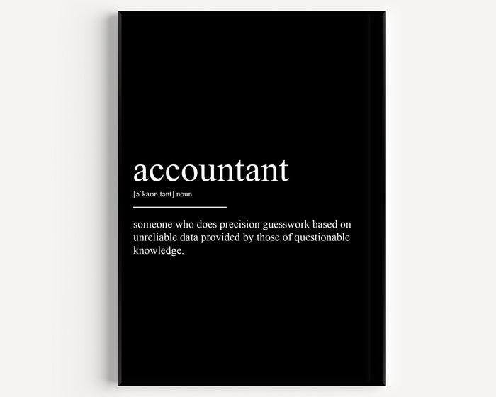 Accountant Definition Print - Magic Posters