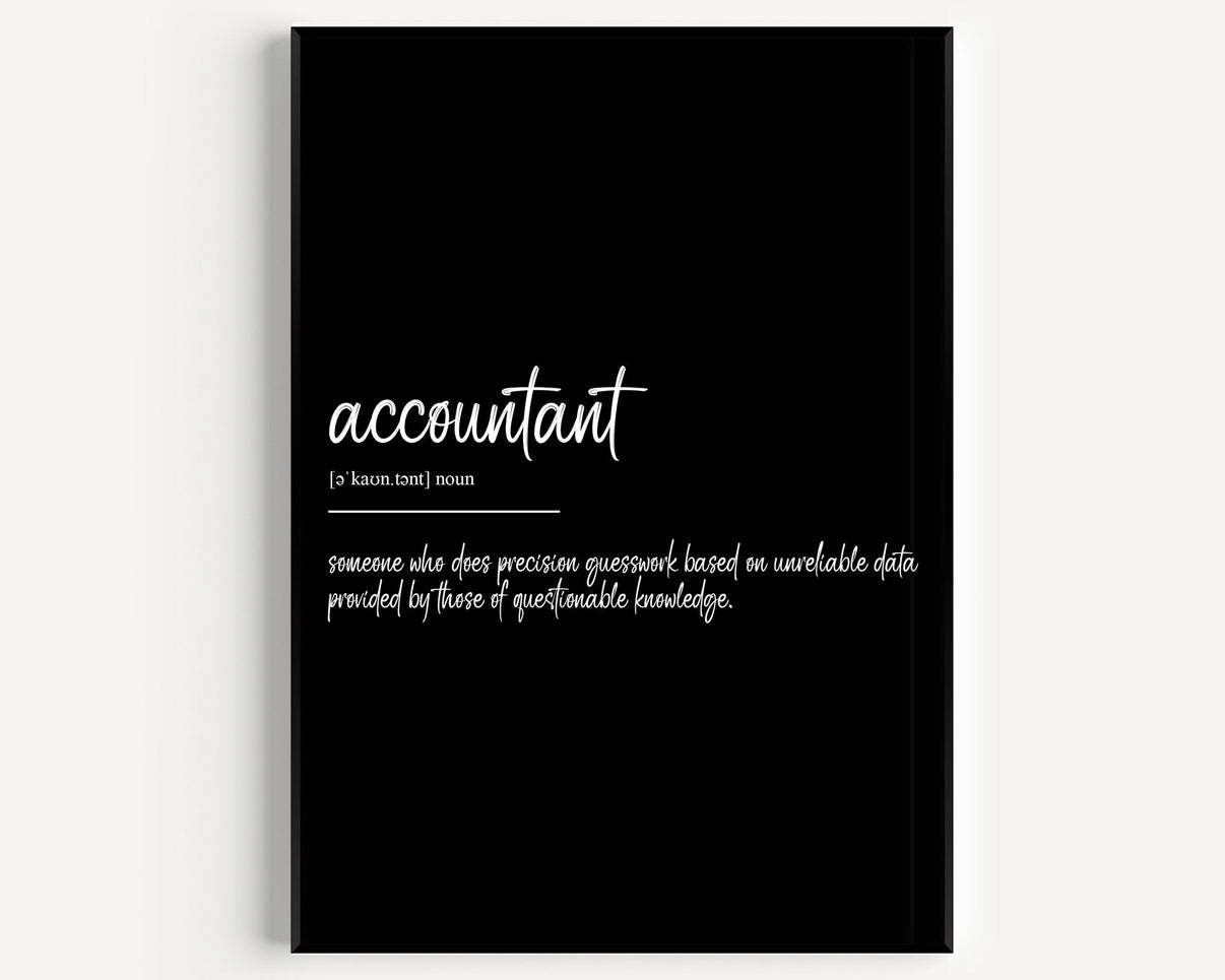 Accountant Definition Print - Magic Posters