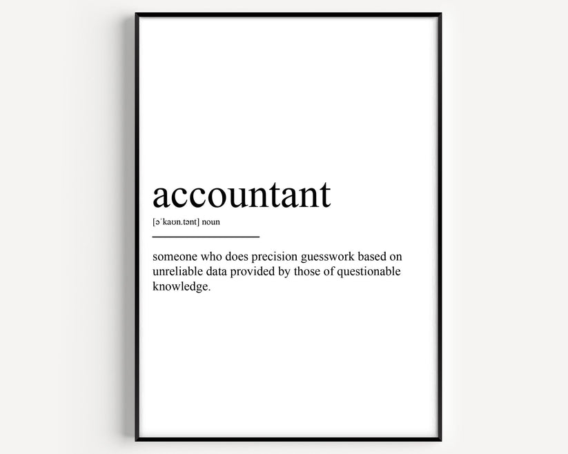 Accountant Definition Print - Magic Posters