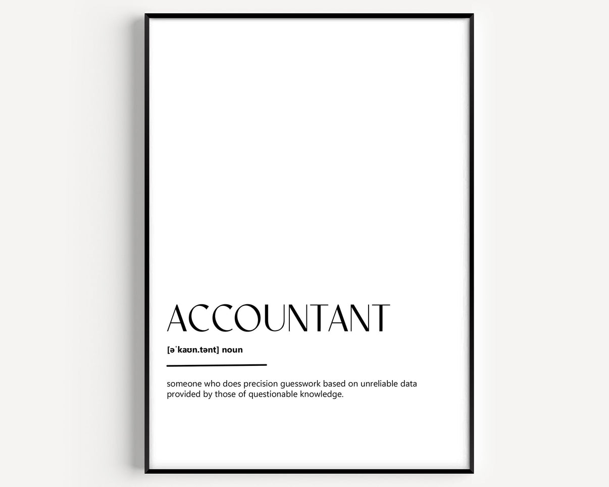Accountant Definition Print - Magic Posters